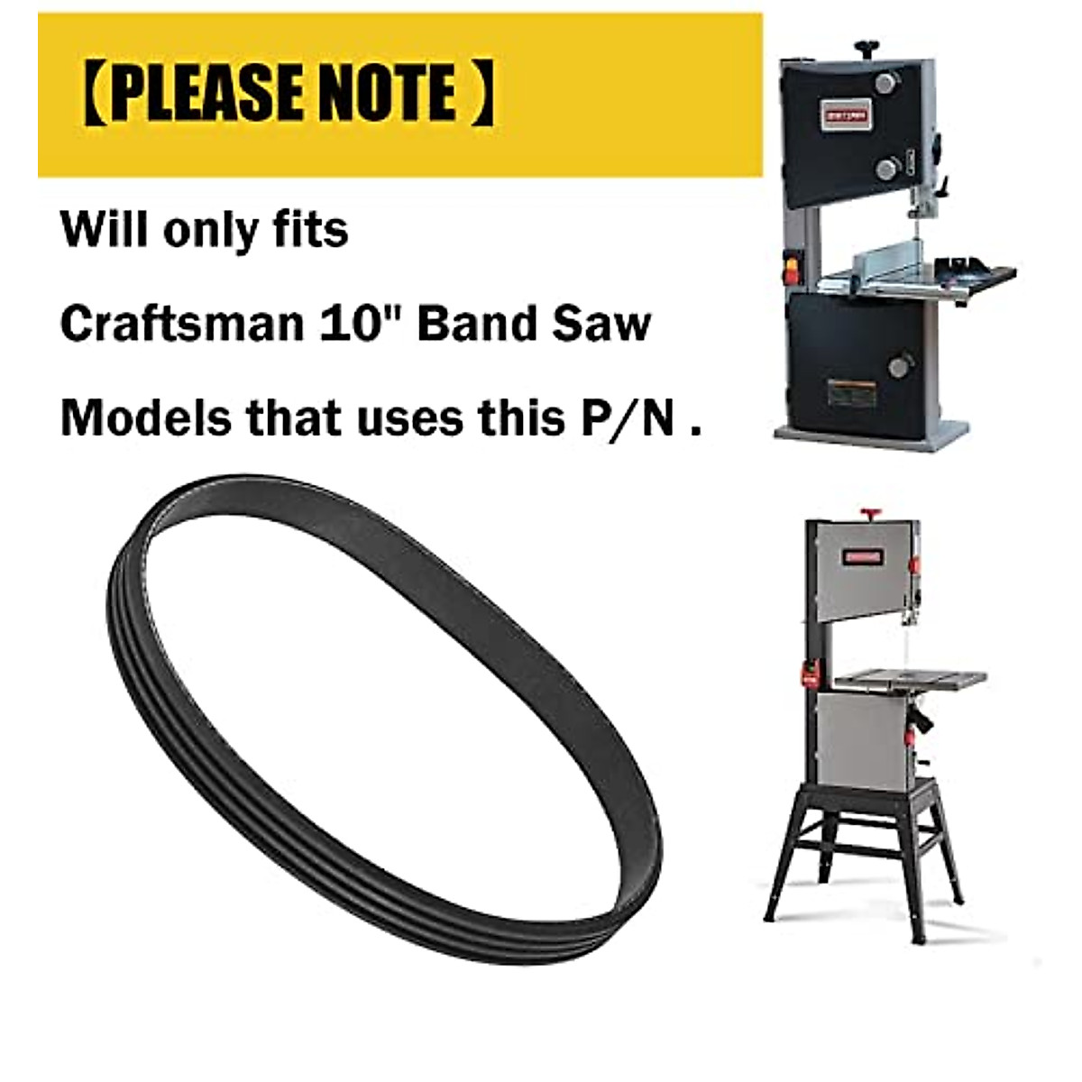 Belt Craftsman 10 Inch Band Saw 1/3 HP Motor 119214000 119.214000 124.214000