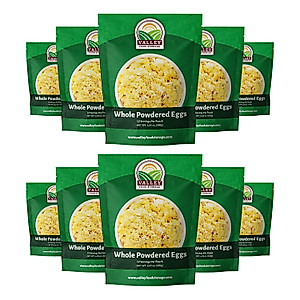 Freeze Dried Whole Powdered Eggs 10-Bag Bucket, 63.5 Oz | Premium Emergency Food Supply 25 Year Shelf Life | Non-GMO Prepper Supplies, Survival Food, Off Grid Living Supplies | Valley Food Storage