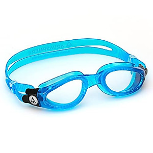 Aqua Sphere Kaiman Adult Swimming Goggles - The Original Curved Lens Goggle, Comfort & Fit for the Active Swimmer | Unisex Adult, Clear Lens, Light Blue/Transparent Frame, EP3004100LC