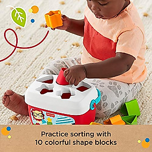 Fisher-Price Baby's First Blocks and Rock-a-Stack gift set, 2 plant-based toys for infants ages 6 months and older