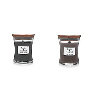 WoodWick Evening Bonfire Medium Hourglass Candle, 9.7 oz. & Sand & Driftwood Medium Hourglass Candle, 9.7 oz.