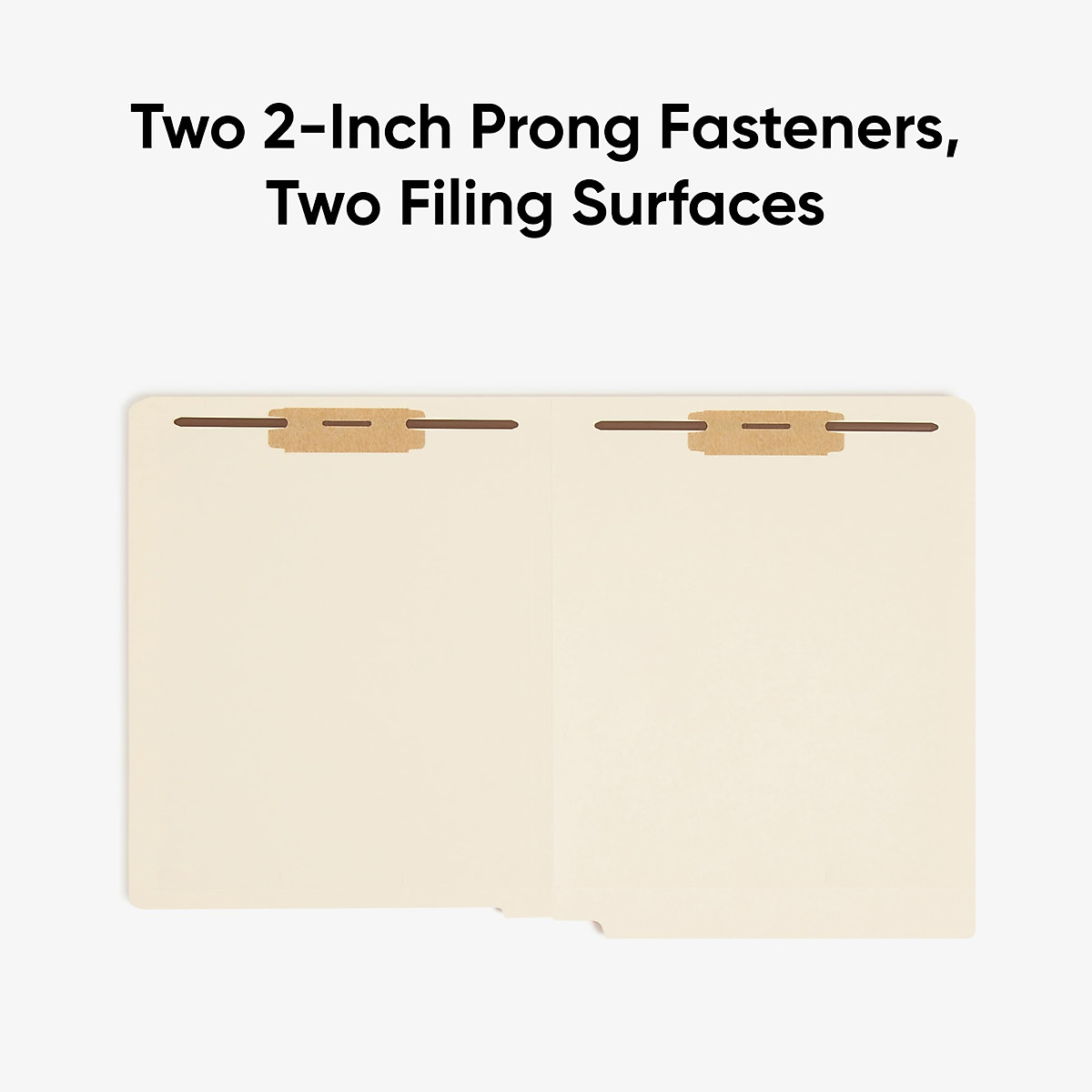 Smead End Tab Fastener File Folder, Shelf-Master® Reinforced Straight-Cut Tab, 2 Fasteners, Letter Size, Manila, 50 per Box (34115)
