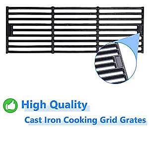 GasSaf 19 3/4 inch Grill Grid Grates Replacement for Chargriller 5050, 3001, 3008, 3030, 4000, 2121, King Griller 3008 5252, Cast Iron Grill Cooking Grid Grates(19-3/4'' x 6-3/4'' Each)(4-Pack)