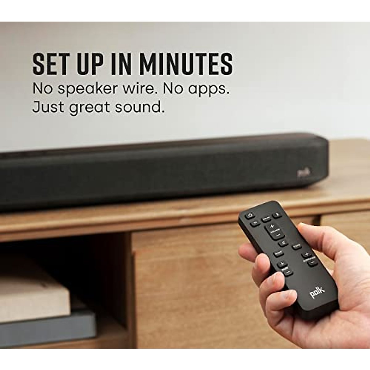 Polk True Surround III 5.1 Channel Wireless Surround Sound System, Includes Sound Bar, L & R Rear Surrounds and 7'' Subwoofer, Dolby Digital Decoding, Built-in Bluetooth, Easy Setup, Black