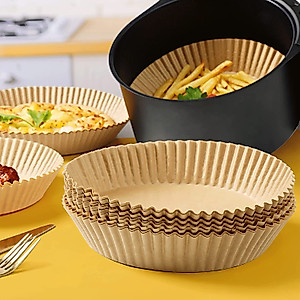 Air Fryer Liners - 100pcs Air Fryer liners Disposable | Heat Resistant, Oil-Proof & Water-proof Paper Parchment for Baking & Cooking | Food Grade Parchment for Air Fryer, Steamer, Microwave | 6.3”