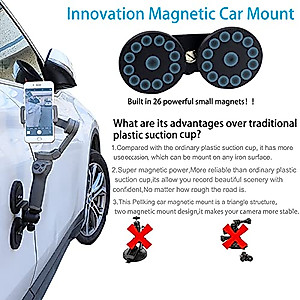 PellKing Magnet Camera Mount for GoPro,Heavy-Duty Metal Car Powerful Magnetic Camera Mount with 360 Degree Rotation Ball Head for Car Body,Compatible with GoPro Hero 9 Black 8/7/6/5,Etc