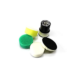 Maxshine 1” Foam Polishing Pads Kit – Specially Designed for Polishing Tiny Spots, Comes with 1” Wool, Cutting, Polishing, Finishing Pads, and 1” Hook & Loop Backing Plate 5/8” Thread