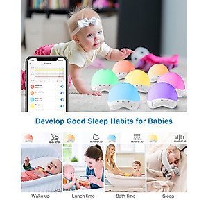 Loycco Sound Machine for Sleeping with Night Light, APP & Touch & Voice Control White Noise Machine, Work with Alexa, Sleep Trainer Therapy, 25 Soothing Sounds, Child Lock, Timer, for Baby Adult Kids