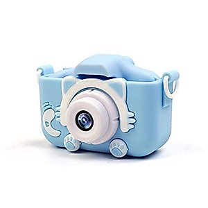 Cartoon Children Camera Mini Children Digital Camera Children Camera Toy 2000W Pixel 1080P HD Screen Camera(Without Memory Card),Blue