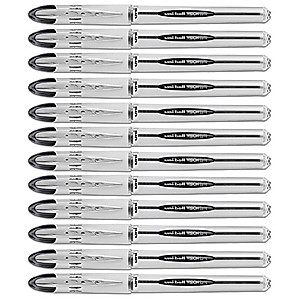 Uni-Ball Vision Elite Stick Roller Ball Pens .08mm, Black Ink, 12 Pens