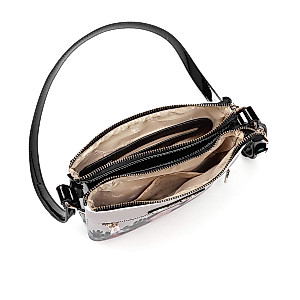 Frida Kahlo Cactus Collection Licensed Cross Body Bag (Beige/Black)