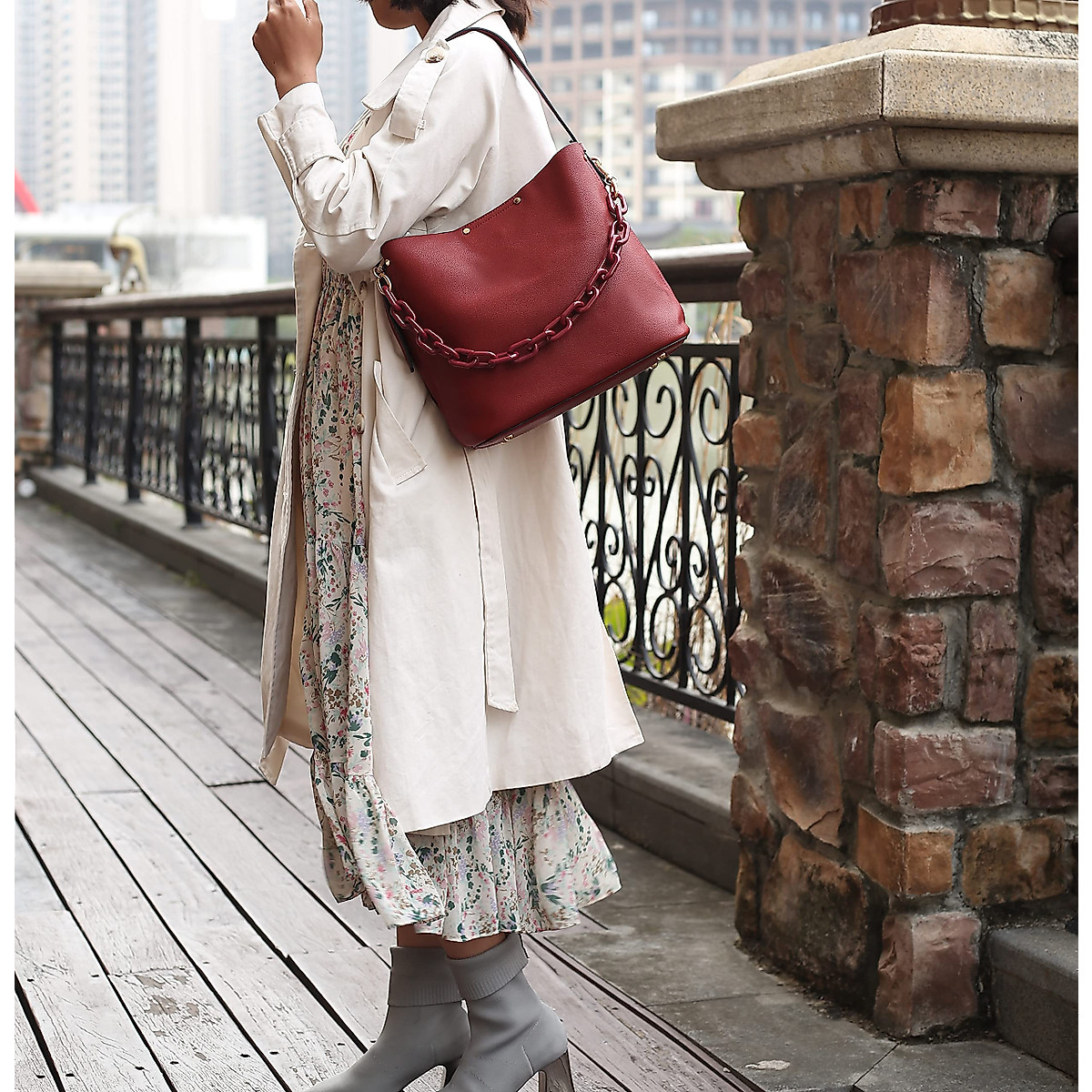 MKF Collection Hobo bag, Top Handle Handbag, Pu Leather Shoulder Purse