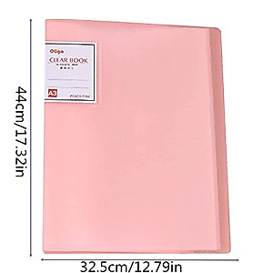 WXKN Diamond Painting Storage Book，A3 30 Pags Artwork Report Sheet Letter Storage Book，Clear Folder Storage Bag for Art Portfolio Painting Storage(16.5x12.1 inch) (pink)