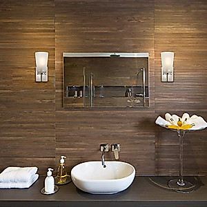 Globe Electric 51520 Alyssa 1-Light Wall Sconce, Chrome, Frosted Glass Shade