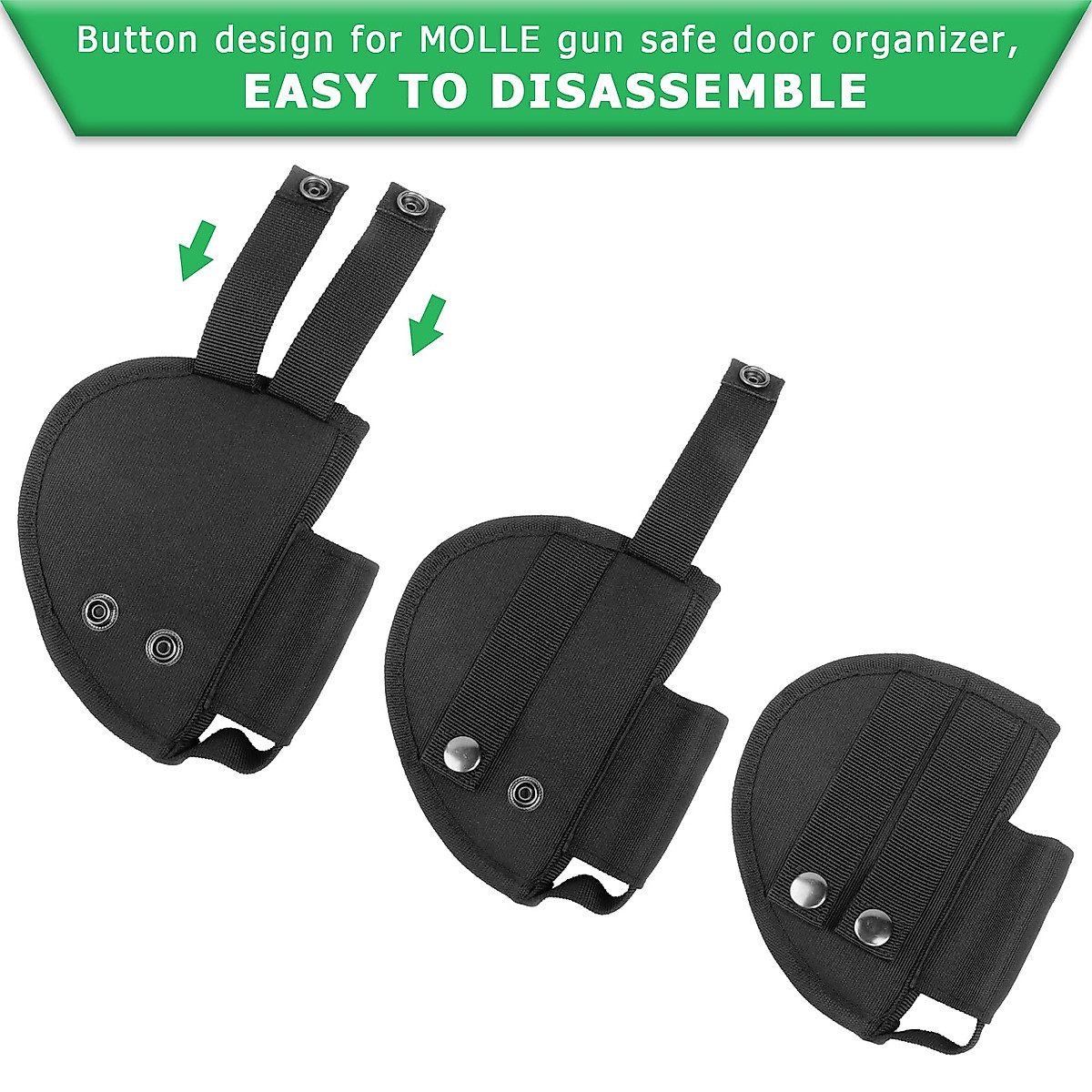 NEXT STATION Pistol Holster with Magazine Pouch,Gun Safe Pistol Holder for MOLLE Gun Safe Door Panel Organizer (2 Pack)