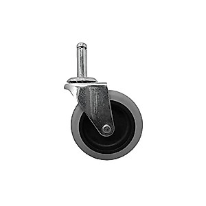 Shepherd Hardware 9807 3-Inch Swivel Stem Caster, Rubber Wheel, 7/16-Inch Stem Diameter, 175-lb Load Capacity