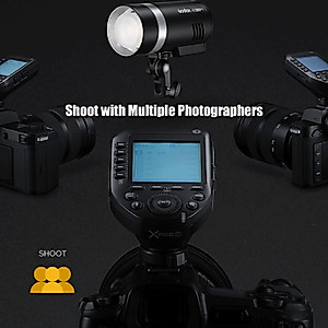 Godox XProII XProII-C XProIIC Trigger w/2×Godox X1R-C Receiver for Canon, Godox Flash Wireless Transmitter TTL 2.4G HSS 1/8000S Bluetooth Connection, Large Screen Trigger for Canon EOS Cameras