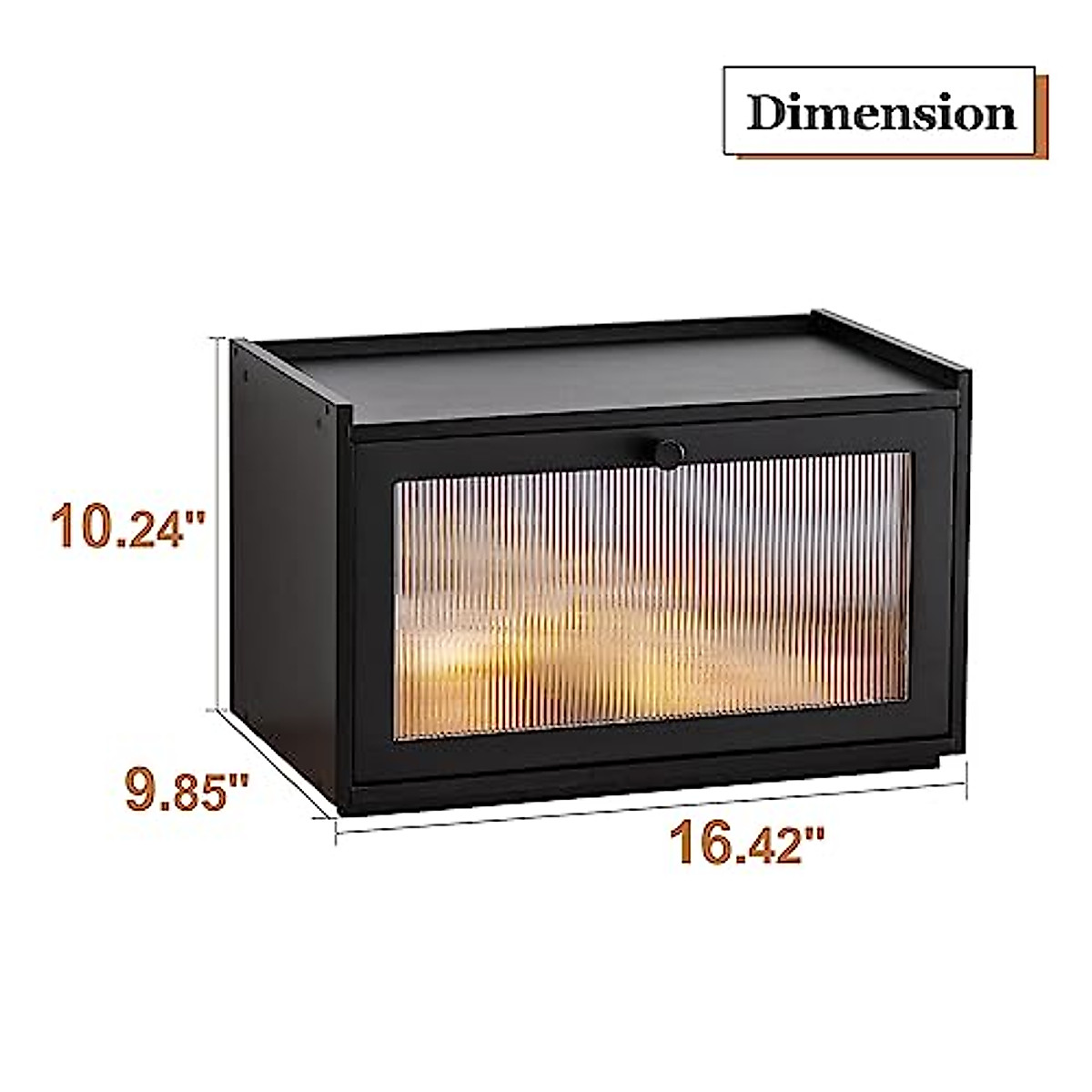 Bamboo Bread Box for Kitchen Counter-Large Capacity Bread Storage Container Farmhouse Bread Box with Window Bread Holder,Bread Storage Bin. (Black)