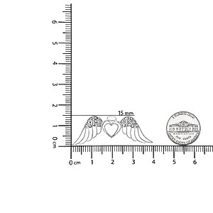 Haus of Brilliance .925 Sterling Silver Pave-Set Diamond Accent Angel Wing 18" Double Heart Pendant Necklace (I-J Color, I1-I2 Clarity)