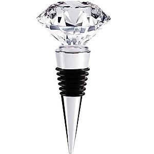 Shuiniba Decorative Crystal Wine and Beverage Bottle Stopper for Wine,Made of Zinc Alloy and Glass,Reusable Plug with Gift Box (1pcs Crystal)