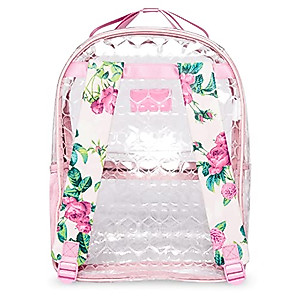 Betsey Johnson Clear Backpack with Pouch, Blush