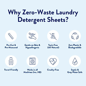 Miracle Made Liquidless Laundry Detergent Sheets-32 Sheets for 64 Loads-Fresh Linen Scent-Plastic-Free, Biodegradable Travel Eco-Strips-Dye, Bleach, Paraben, Cruelty-Free