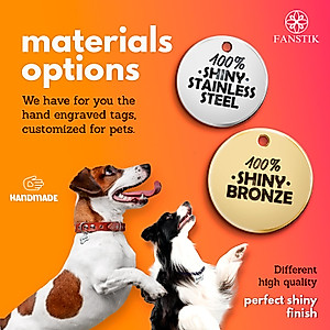 Personalized QR Code Pet Id Tag (Made in USA) - Personalize on Both Tag & Web Free Online APP Scan QR Receive Instant Location Alert Email - Customized Dog Cat Tags, Stainless Steel FANSTIK (QR-Icon)