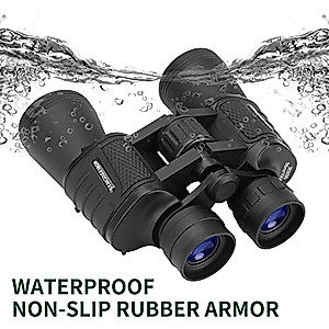 NOBLEDUCHESS 20x50 High Power Binoculars for Adults with Low Light Night Vision, Compact Waterproof Binoculars for Bird Watching Hunting Travel Football Games Stargazing with Carrying Case and Strap