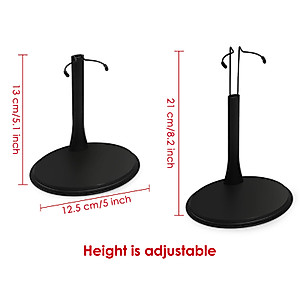 DS. DISTINCTIVE STYLE 1/6 Scale Action Figure Display Stand Set (U and C Clips) for 12 Inch Action Figure, Adjustable Height (5 to 8 Inches)