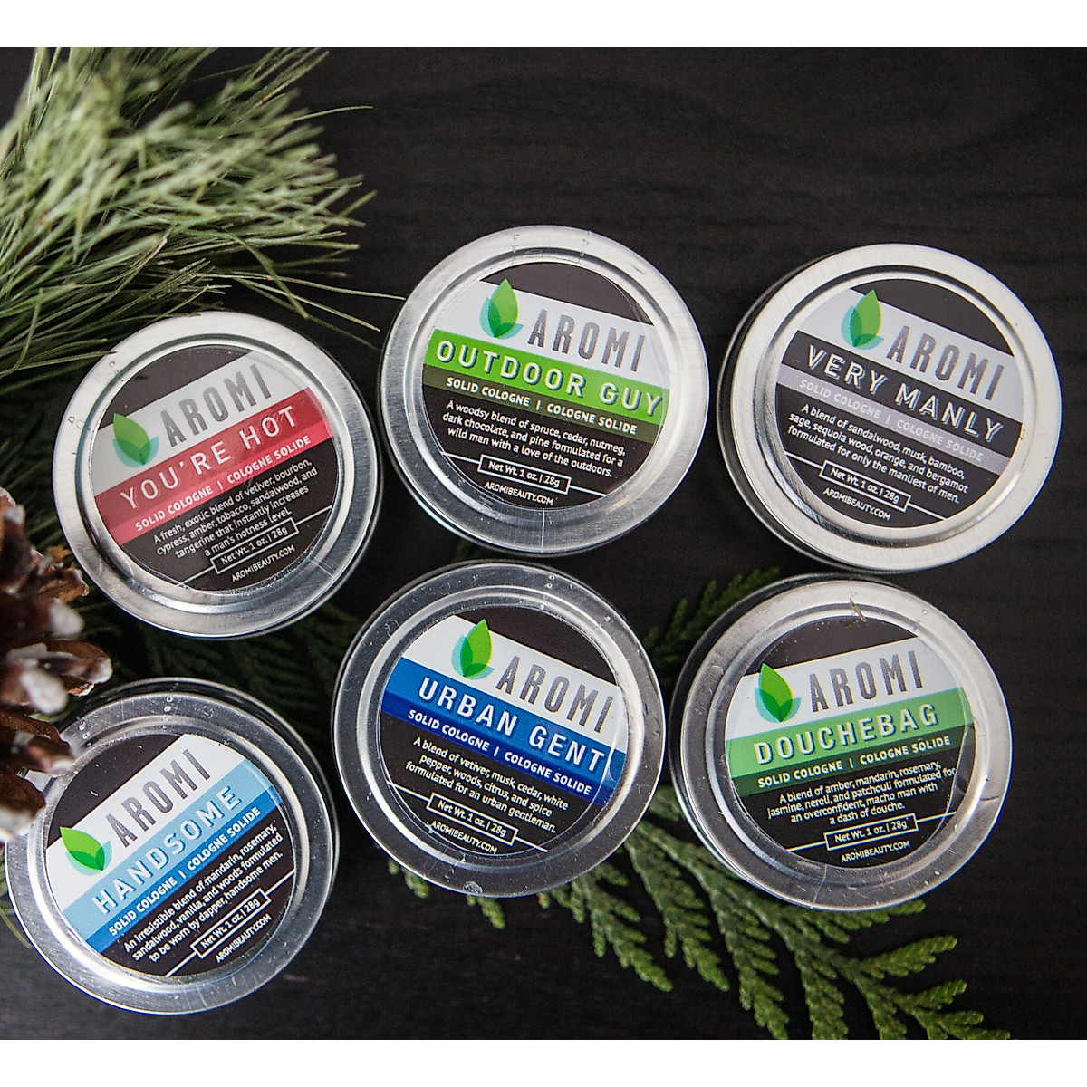 Aromi Solid Cologne | Woodsy, Earthy Men's Fragrance, Pine, Spruce, and Cedar Scent, Vegan, Cruelty-free, Father's Day Gift, Alcohol-Free (Outdoor Guy)