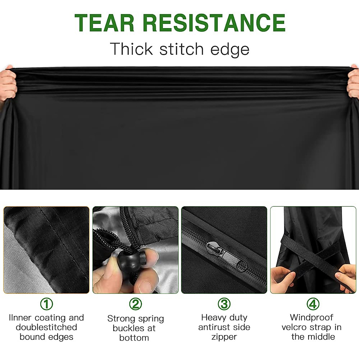 Patio Umbrella Cover Waterproof Umbrella Covers for 7ft to 11ft Garden Umbrellas, Parasol Cover Waterproof and Durable Market Umbrella Cover with Zipper, Waterproof Outdoor Market Umbrella Cove, Black