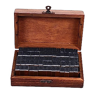 SEWACC 1 Box English Alphabet Stamp Decor Wooden Stamps Retro Decor DIY Wooden Retro Decorative Wooden Rubber Wooden Scrapbook Seal DIY Planner Stamp Letters Numbers Stamp Seal Card