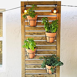 EIMQUVW 4 Pack Round Hanging Railing Planters Basket Metal Balcony Planters Railing Hanging Flower Pot Holders for Outside,Indoor，Balcony,Garden(20CM)