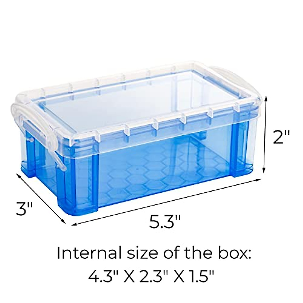 Hiceeden 12 Pack Small Plastic Storage Box with Lid, 5.3"x3"x2" Stackable Clear Latch Storage Case Bins Organizer Container for Craft Items, Jewelry Beads, 6 Colors