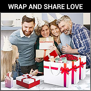 EUSOAR Gift Wrap Bags with Handles, 20 Pack 10.6x3.1x8.3 inches Small White Kraft Paper Bags Bulk, Heavy Duty Bags for Wedding, Grocery, Boutique, Retail, Business, Party Favors, Birthdays