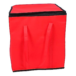 SOLUSTRE Catering Bag 1pc Portable Cooler Bag Water Resistant Tote Bag Portable Heating Lunch Box Foldable Tote Bag Insulated Shopping Bag Thermal Bag Take-out Insulated Bag Red