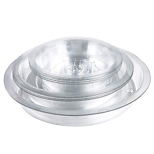 Tecmisse 25 Pack Clear Plastic Plant Saucer Drip Trays, Large Plant Plate Dish, Plastic Plant Pot Saucers Flower Pot Set for Indoor Flower Pots and Planters, Assorted Sizes(6, 8, 10 Inch)