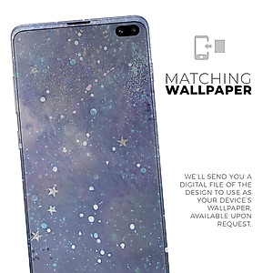 DesignSkinz Abstract Blue Grungy Stars Protective Vinyl Decal Wrap Skin Cover Compatible with The Samsung Galaxy S20 (Screen Trim & Back Glass Skin)