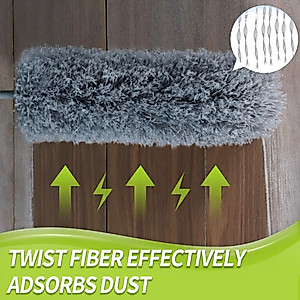 IVYROLL Cobweb Duster with Extension Pole, Spider Web Brush & Ceiling Cleaning Kit, 100" Microfiber Feather Duster Cleaner with Washable Head for Ceiling Fan, Furniture, Home