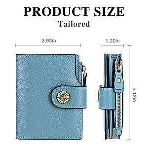 FALAN MULE Small Wallet for Women Genuine Leather Bifold Compact Small Womens Wallet with RFID Blocking