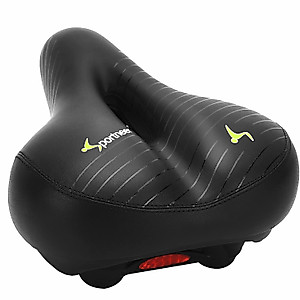Sportneer Comfort Spin Bike Seat: Bicycle Seat Cushion for Men Women, Memory Foam Padded Bike Seat Cushion, Waterproof Shock-Proof Bike Saddles, Perfect for Peloton Bikes Indoor Outdoor Cycling