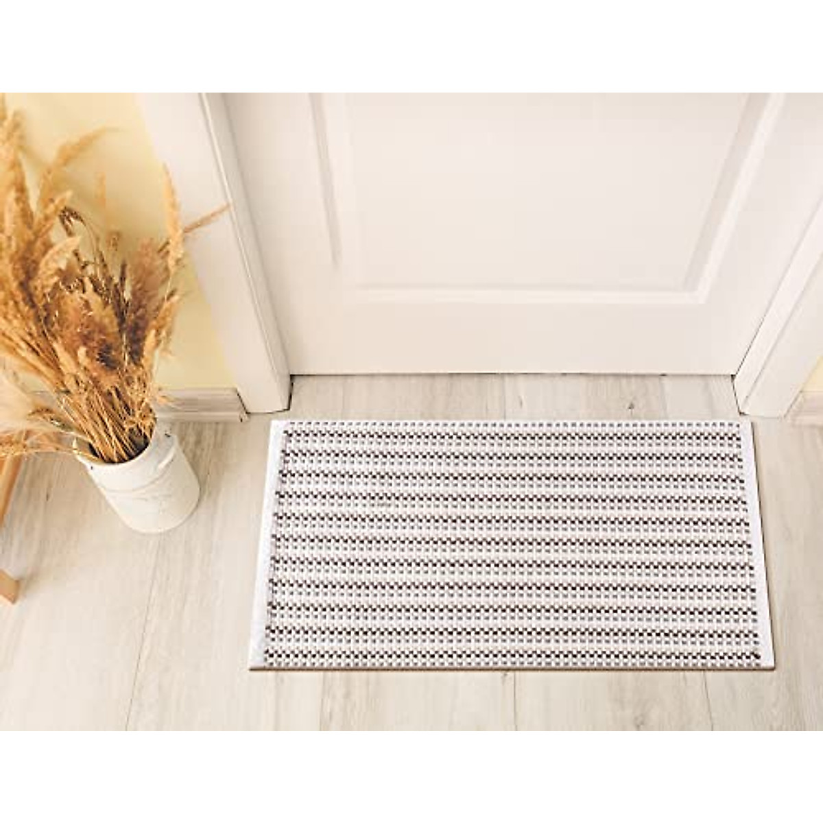 THE BEER VALLEY 100% Cotton Rug 2'x3' - Grey/Beige, Neutral Reversible Farmhouse Accent Rugs for Living Room, Kitchen, Bedroom, Entryway - 24 x 36 Inches