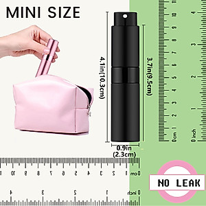 IRON BILL 5PCS/8ml Perfume Travel Refillable, Portable Perfume Atomizer Refillable, Empty Mini Size Spray Bottle for Men&Momen.（Matte Black