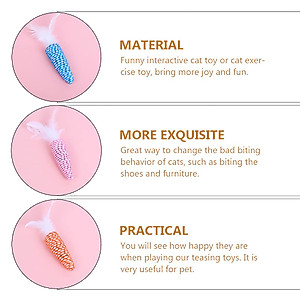 balacoo 4pcs Cat Carrot Toy Cat Dental Chew Ball Braided Dog Rope Toys Cat Chew Toy Catnip Toys Cat Toys Dog Chew Toys for Small Dogs Wand Kitten Toys The Cat Indoor Cat Artificial