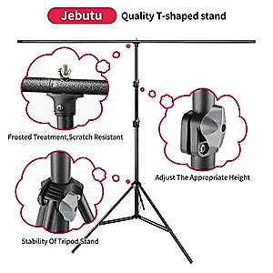 JEBUTU Green Blue Backdrop with Stand Kit 5 x 6.5 Ft, Double-sided Reversible Green Blue Screen with Portable T-Shaped Photograph Background Stand,5 Backdrop Clips for Video,TikTok,YouTube,Zoom,Gaming