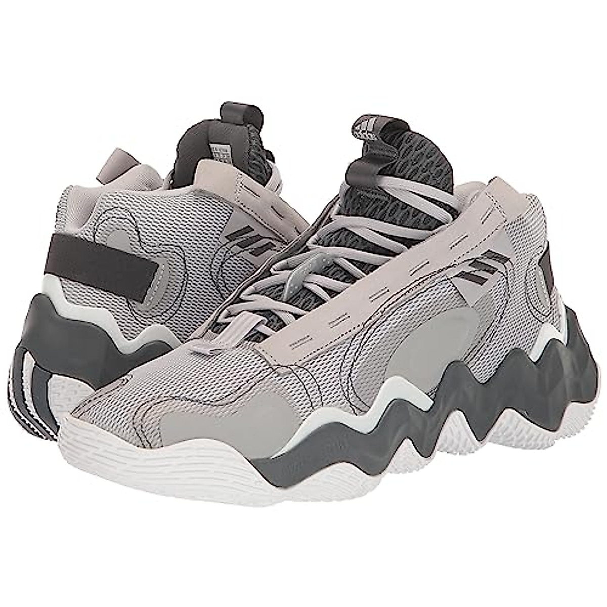 adidas Exhibit B Womens Mid Basketball Shoe, Grey/White/Team Dark Grey, 11.5