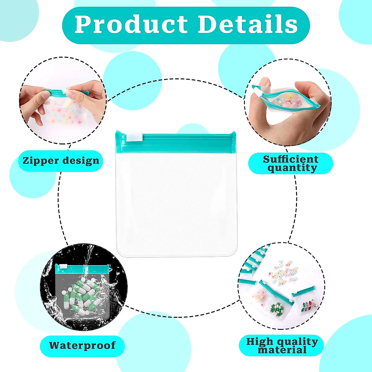 24 Pieces Pill Pouch Bags Reusable Zippered Pill Bags Small Portable Pill Baggies Reusable Pill Storage Pouch Bags Translucent Plastic Pill Packets with Slide Lock for Medicines Small Items