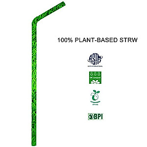 100% Biodegradable Plant-Based Stir Sticks, Plasticless Cocktail Straws Great for Mixing Cocktails Compostable Straws