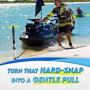 SandShark 7-14ft Premium Anchor Bungee Dock Line. Boat Accessories Bungee Anchor Line Absorbs Shock to Anchors and Docks w/Stainless Steel Clip. Designed for SandShark Anchor.