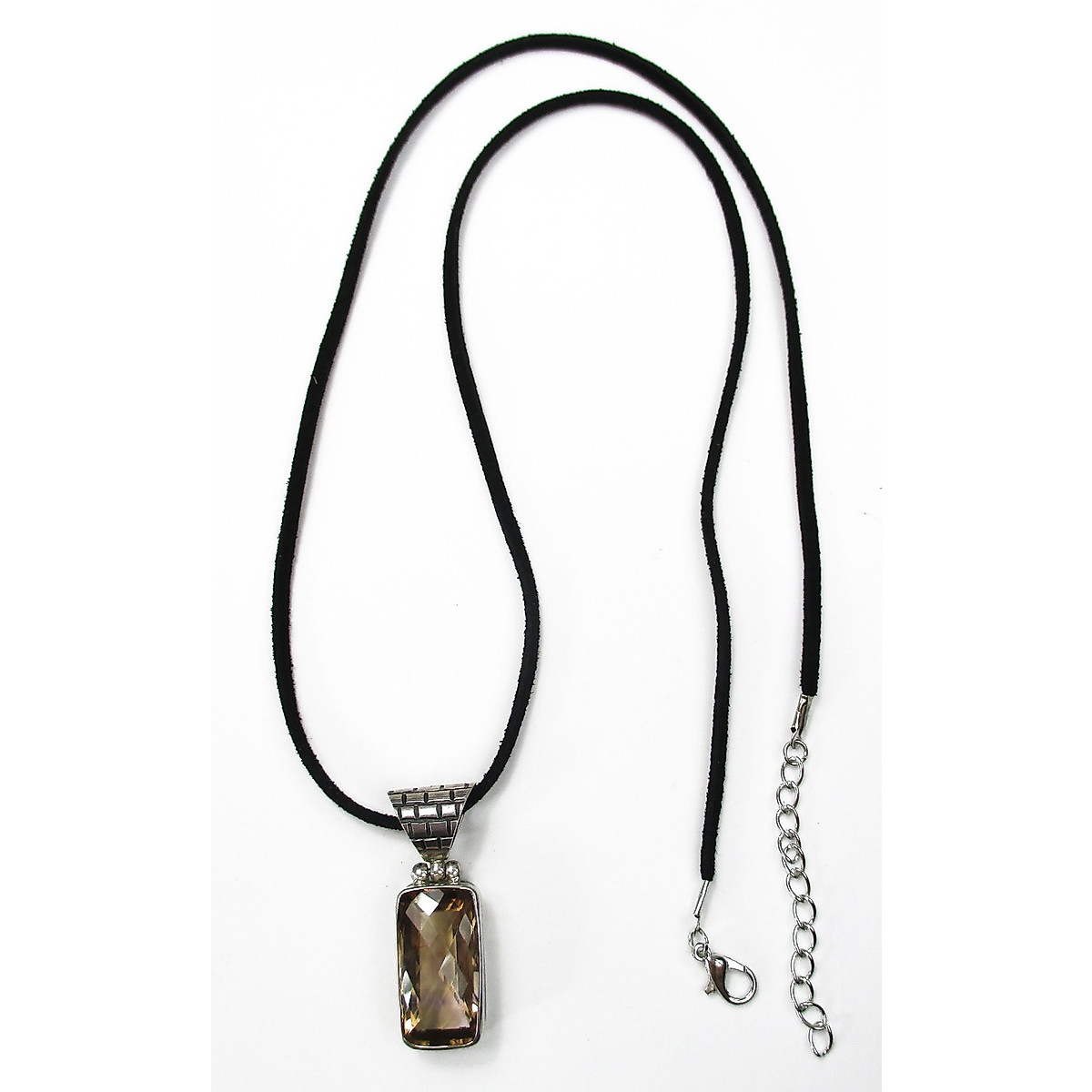 ALL in ONE 10pcs Faux Leather Suede Cord Necklace with Lobster Clasp Extended Chain (25", Black)